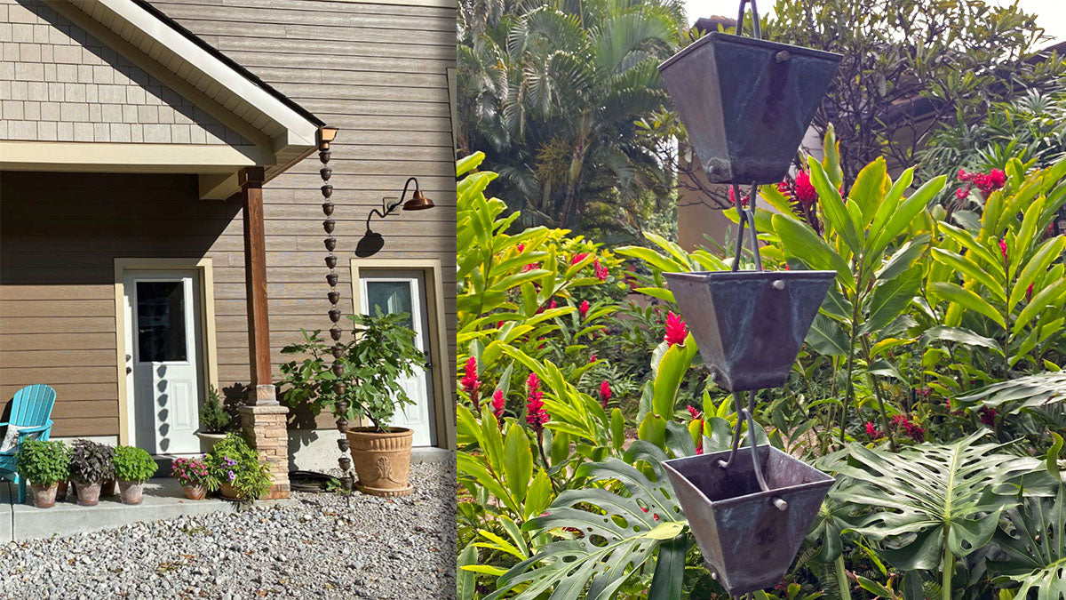 Using Rain Chains Without a Gutter | Rain Chain Help