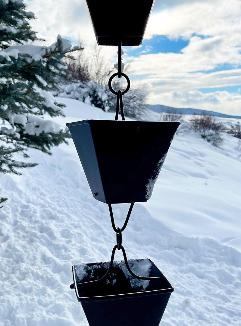 Extra Large Square Cups Rain Chain | Cup Style Rain Chain – Free Shipping