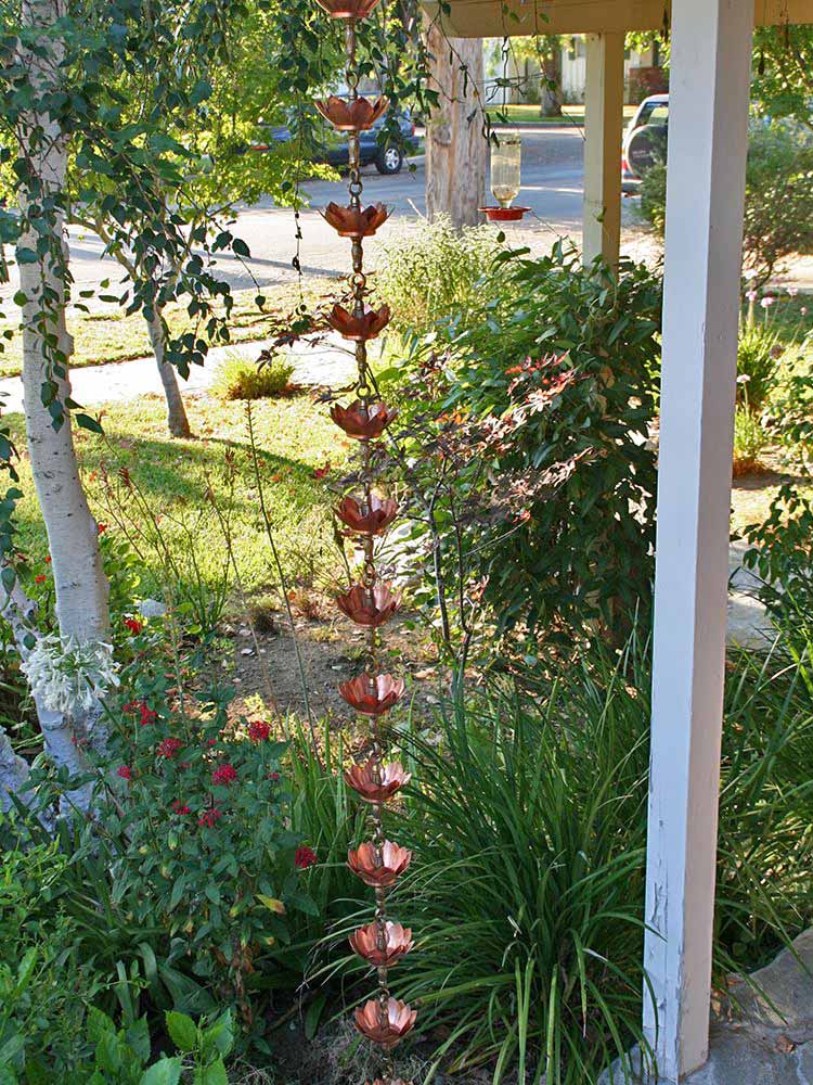 Double Lotus Rain Chain | Copper Cup Style Rain Chain – Free Shipping