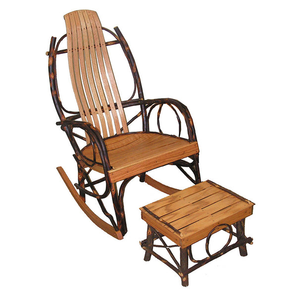 Amish Bentwood Rocker & Foot Stool Set | Rocking Chair Set – Free Shipping