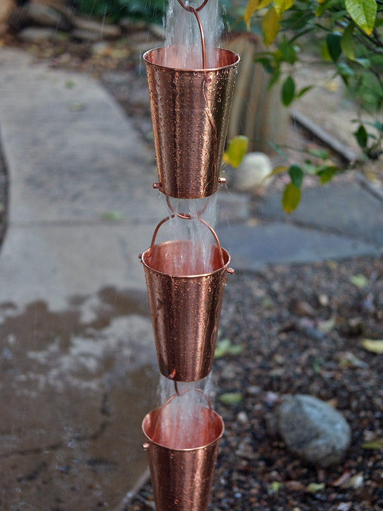 Large Buckets™ Rain Chain | Heavy Water Flow Rain Chain - Free Shipping