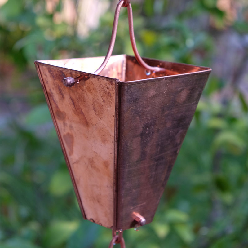 Large Tapered Cups in Copper | Cup Style Rain Chain – Free Shipping