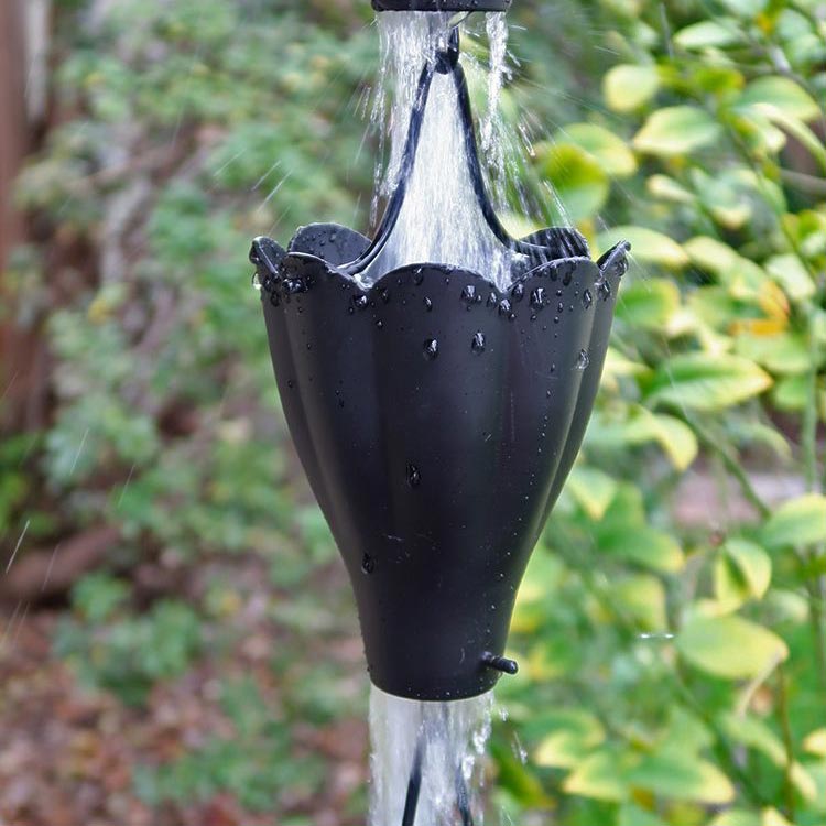 XL Scallop Cups Rain Chain | Large Cup Style Rain Chain – Free Shipping