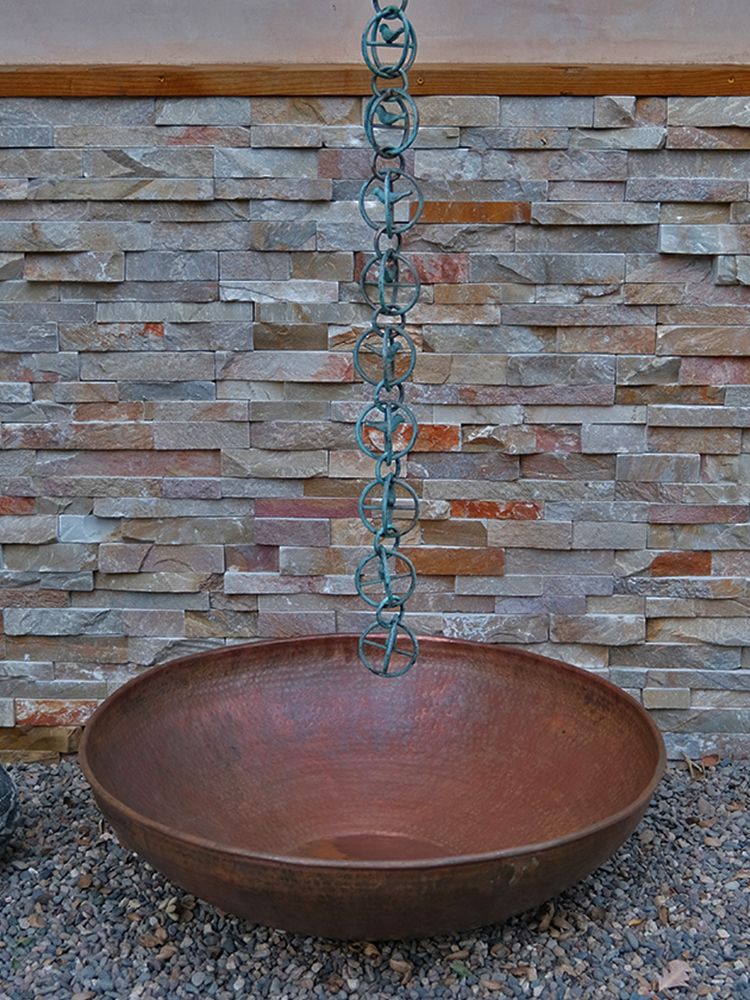 Hand Hammered Copper Basin | Rain Chain Accessory – Free Shipping