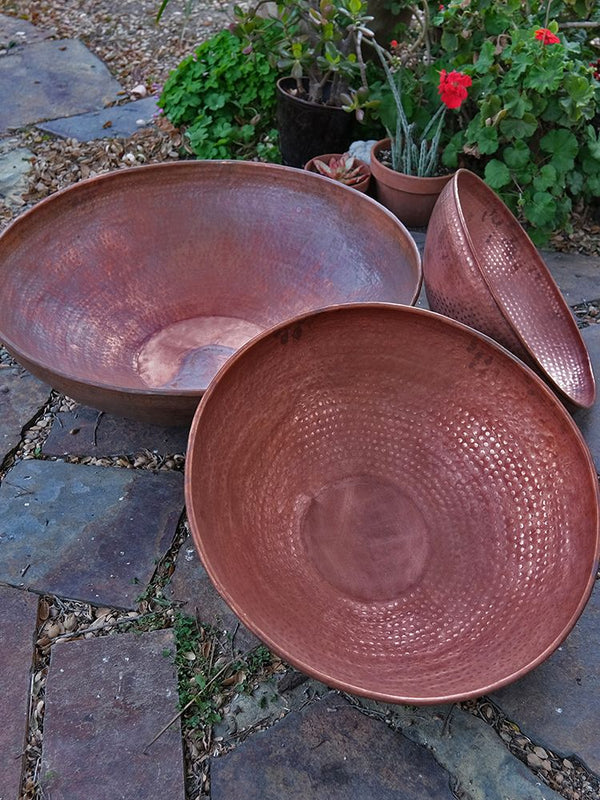 Hand Hammered Copper Basin | Rain Chain Accessory – Free Shipping