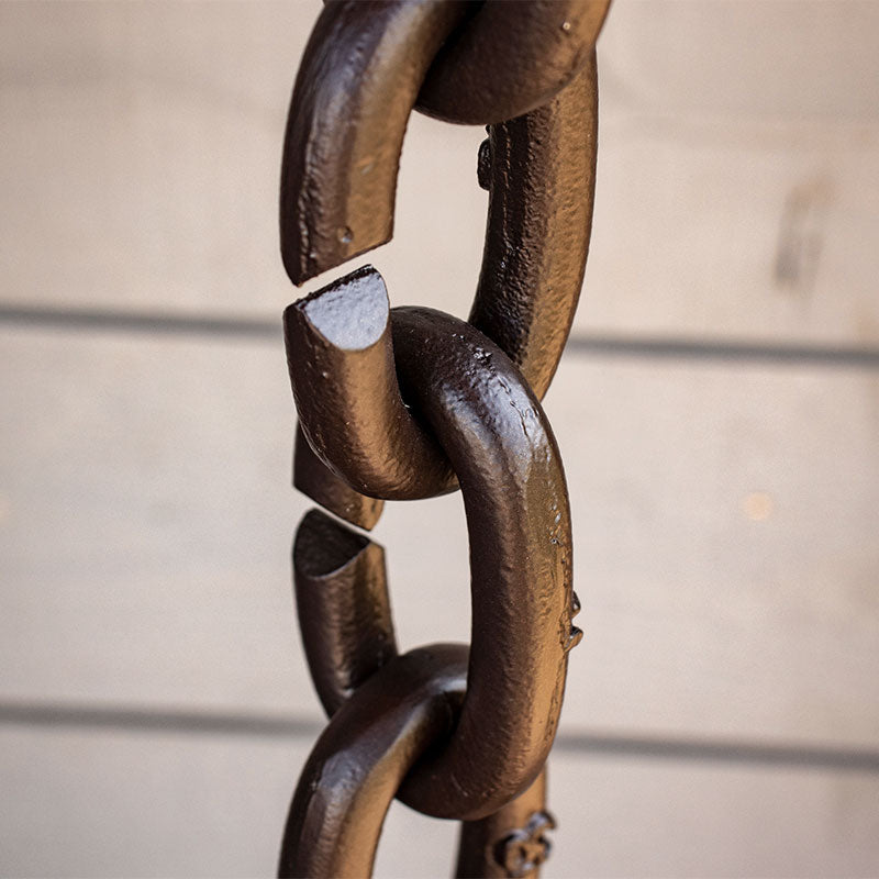 XL Cast Aluminum Oval Links Rain Chain | Large Rain Chain – Free Shipping